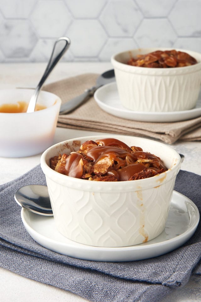 Easy Cinnamon Almond Bread Pudding for Two | Bake or Break