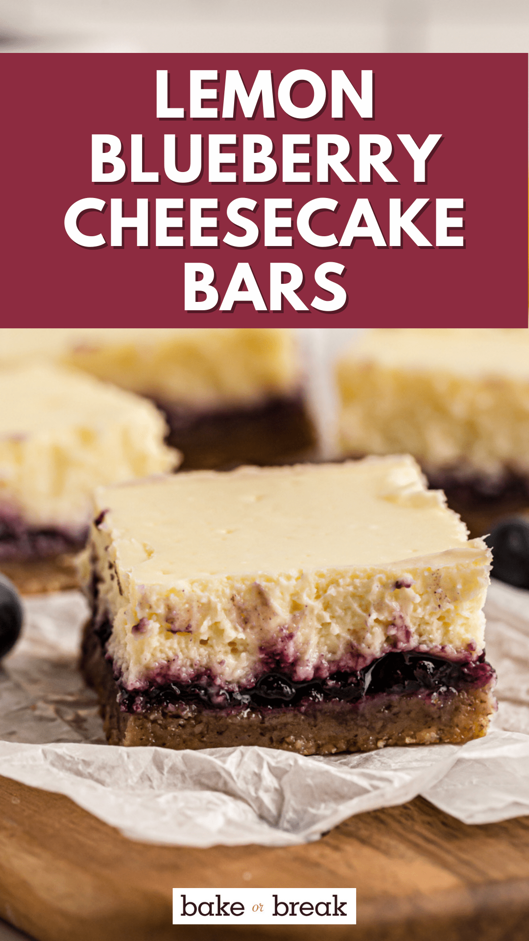 Lemon Blueberry Cheesecake Bars Bake Or Break