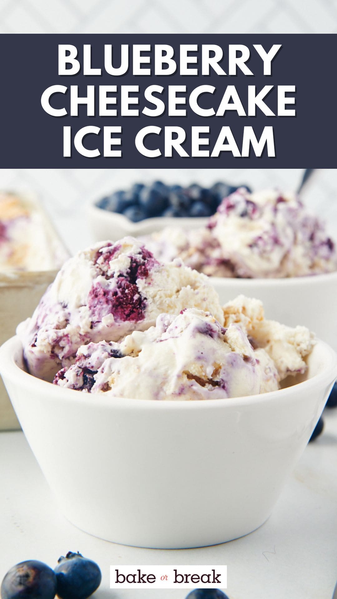 Homemade Blueberry Cheesecake Ice Cream - Bake or Break