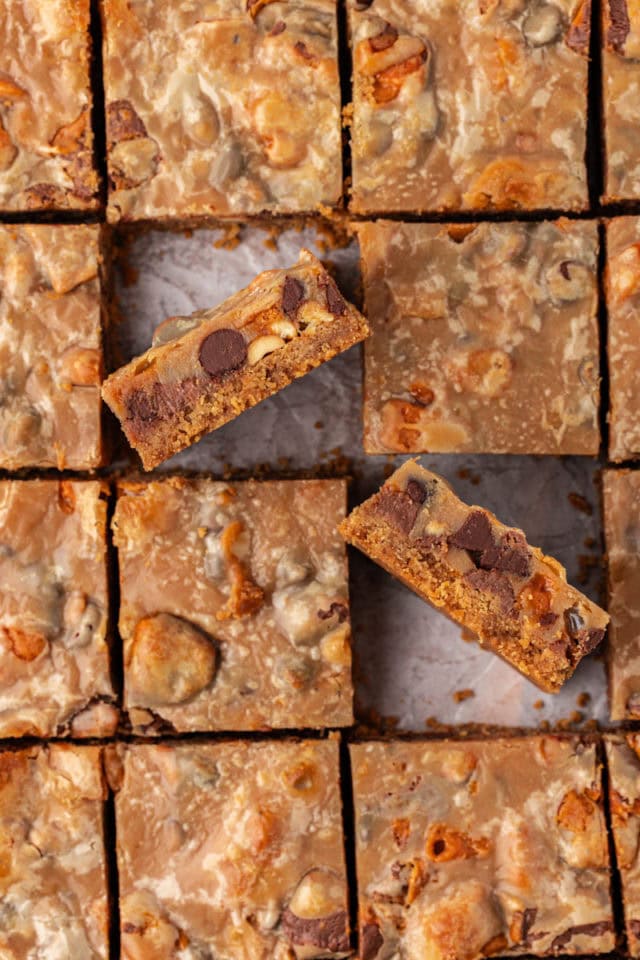 Chewy Peanut Butter Candy Bar Squares | Bake or Break