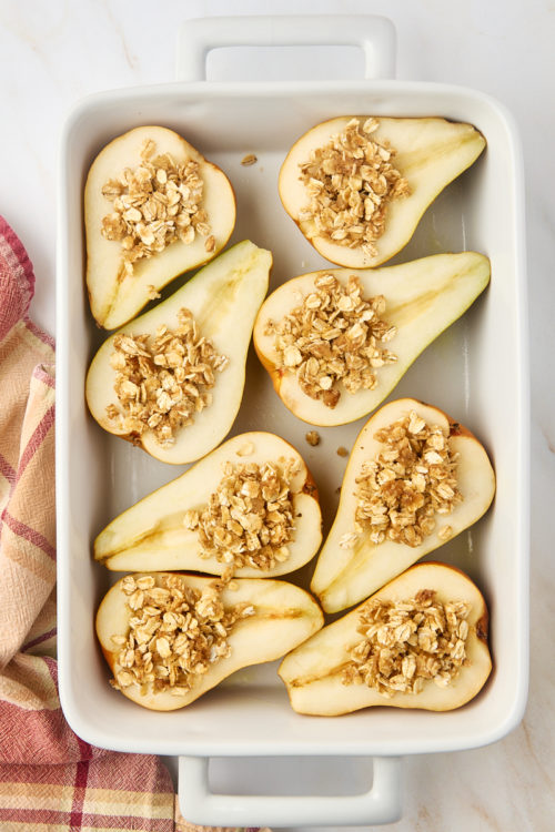 Irresistible Baked Pears with a Spiced Oat Filling - Bake or Break