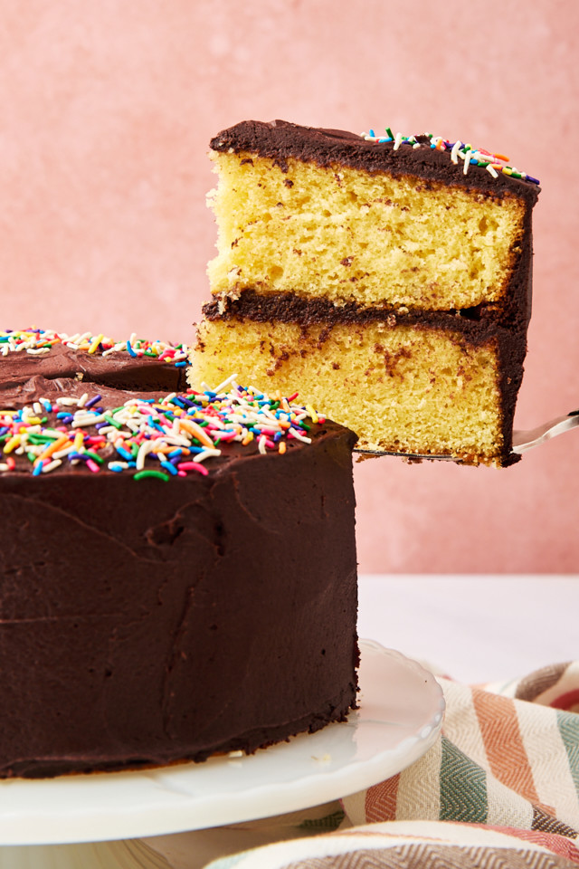 Classic Yellow Cake with Chocolate Frosting - Bake or Break