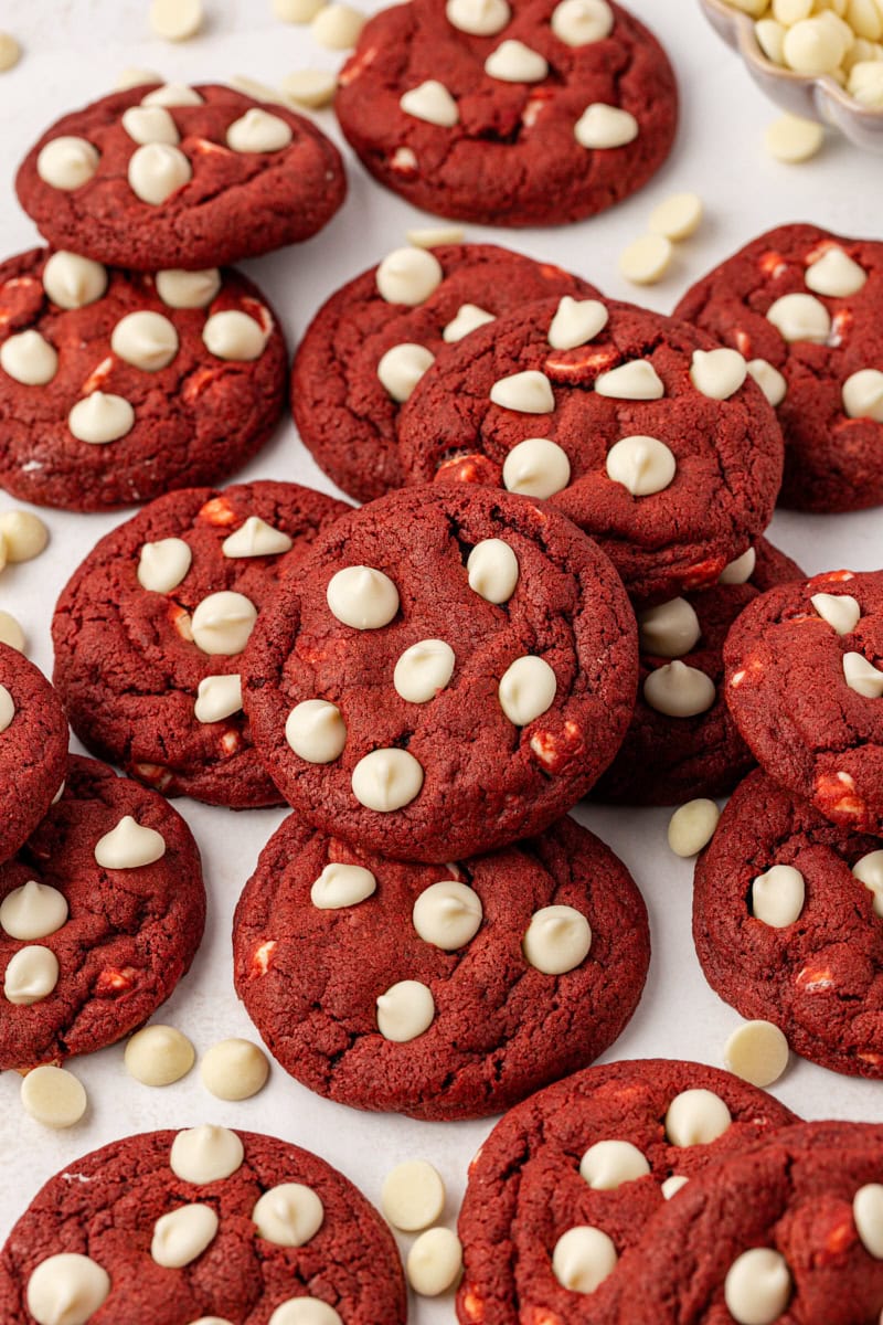 Chewy Red Velvet Cookies with White Chocolate Chunks