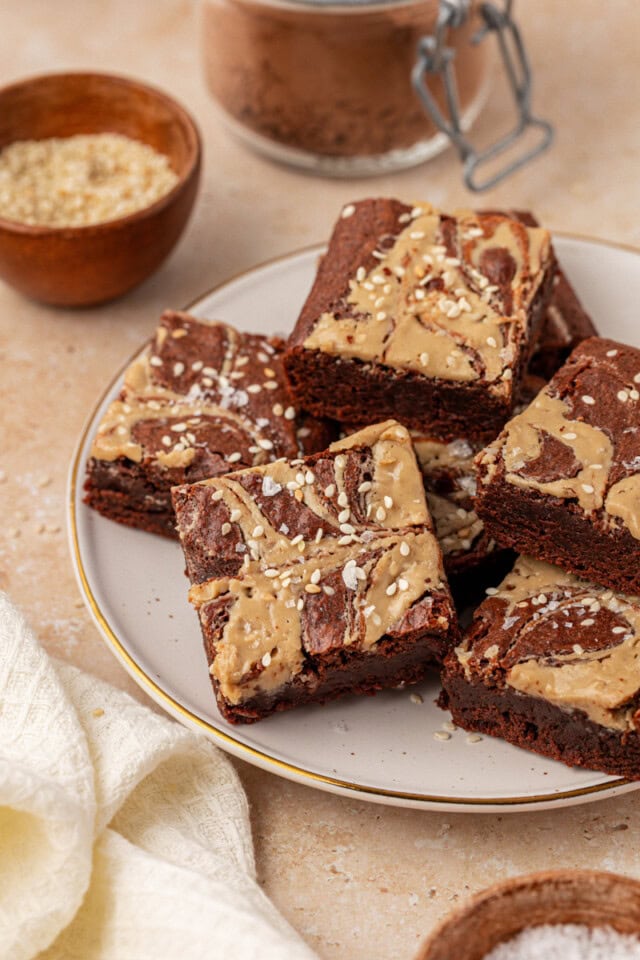 Tahini Brownies (Rich, Fudgy, and Chocolatey)