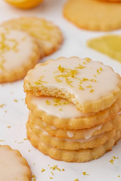Easy Lemon Shortbread Cookies (With a Simple Lemon Glaze)